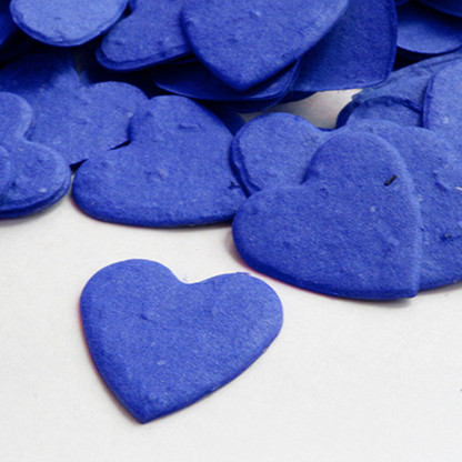 Royal Blue Heart Shaped Plantable Wildflower Seed Paper Confetti ...
