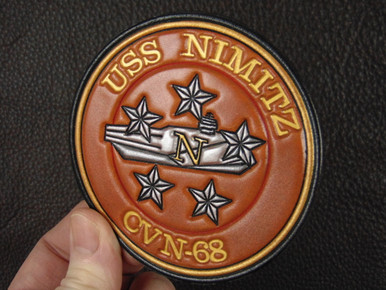 USS NIMITZ CVN-68 Classic Embossed Leather 4" - Gypsy Patch shop