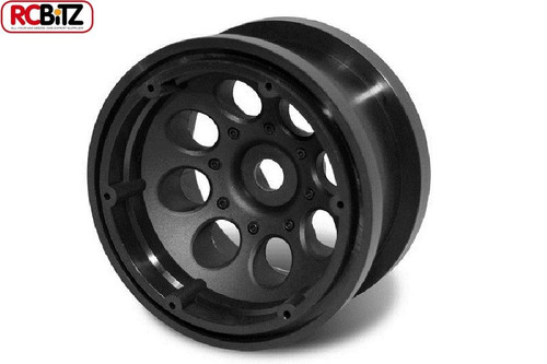 Axial 2.2 8 Hole Beadlock Scale Wheels 2 BLACK AX8097 inc rings and hardware RC - rc Bitz