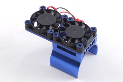 Fastrax Blue Aluminium Finned Twin Fan Motor Cooling Heatsink Unit ...