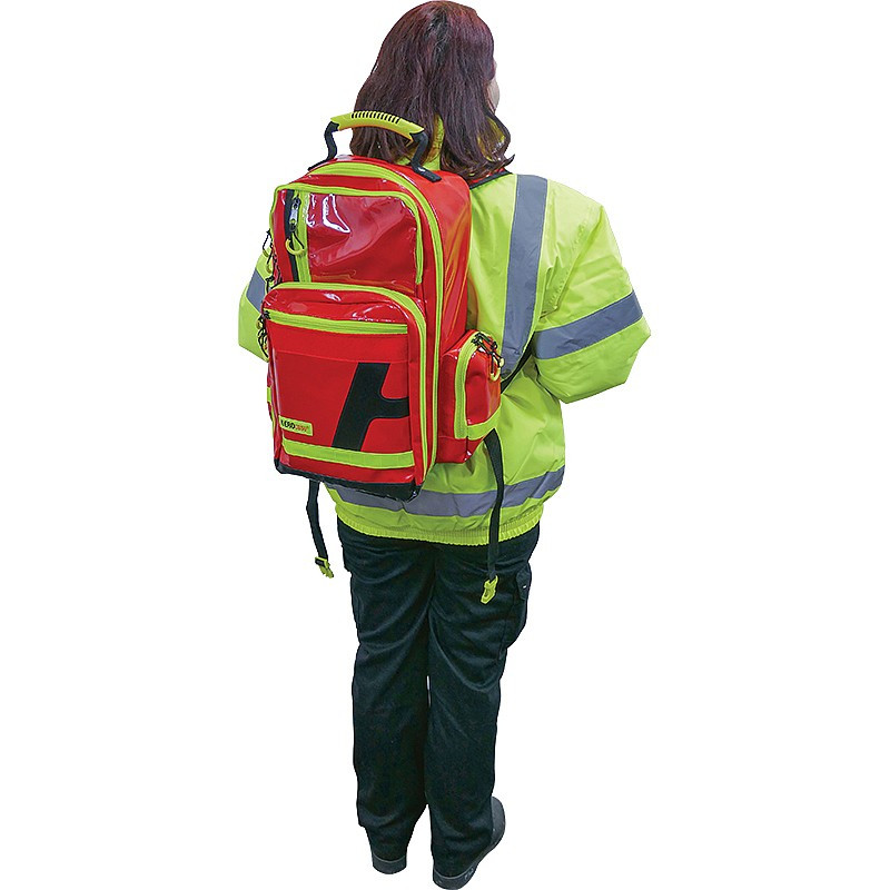 Large Red PVC Emergency Backpack for Medical Supplies