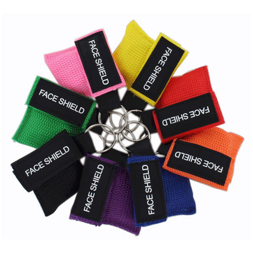 CPR Face Shield with Valve in Keyring Pouch - Convenient and Safe