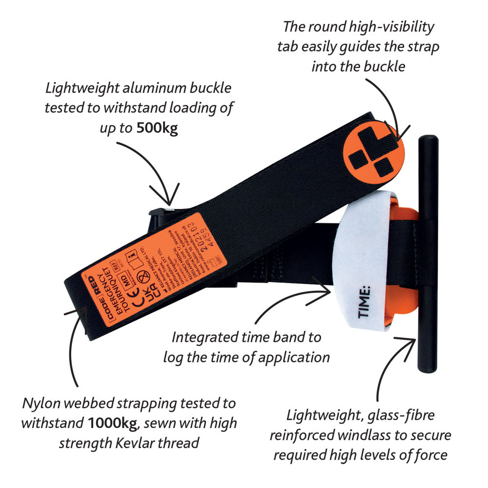 Emergency Tourniquet Code Red - High Strength and Reliable