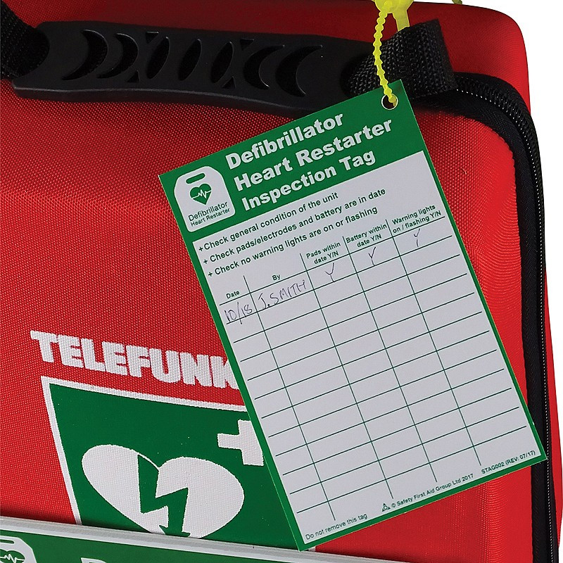 Defibrillator (AED) Inspection Tag