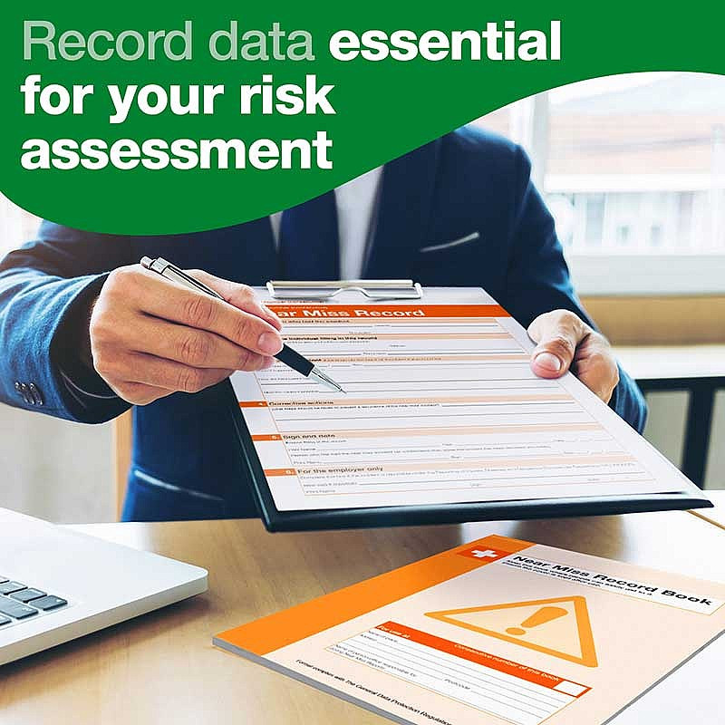 GDPR Compliant Near Miss Record Book - A4 Size