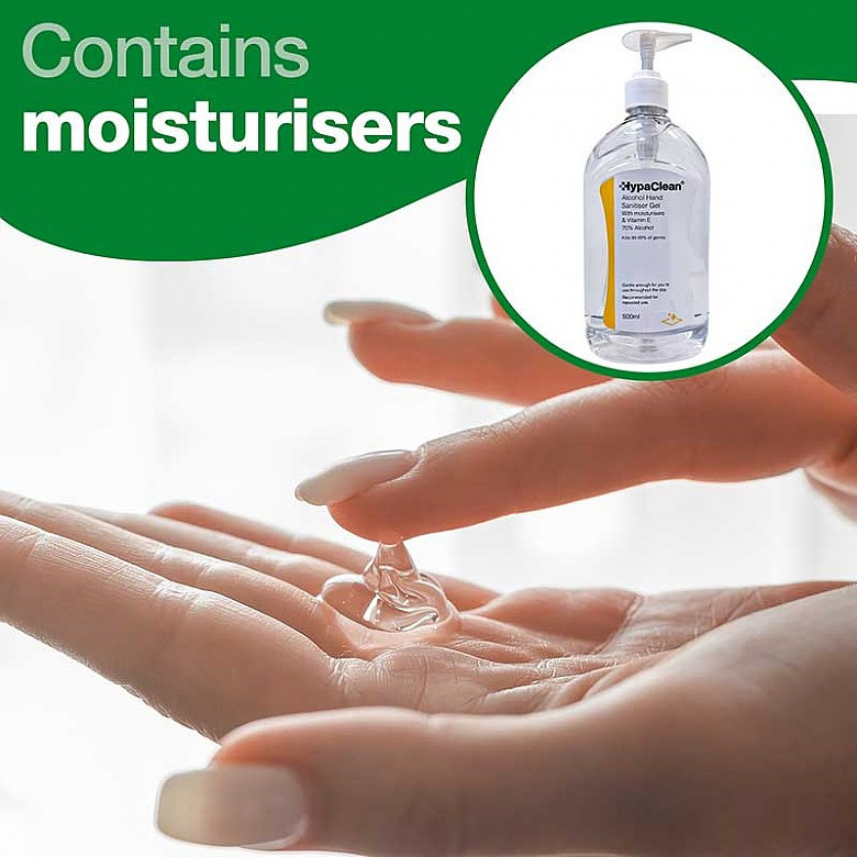 HypaClean Alcohol Hand Gel Sanitiser - 500ml Pump