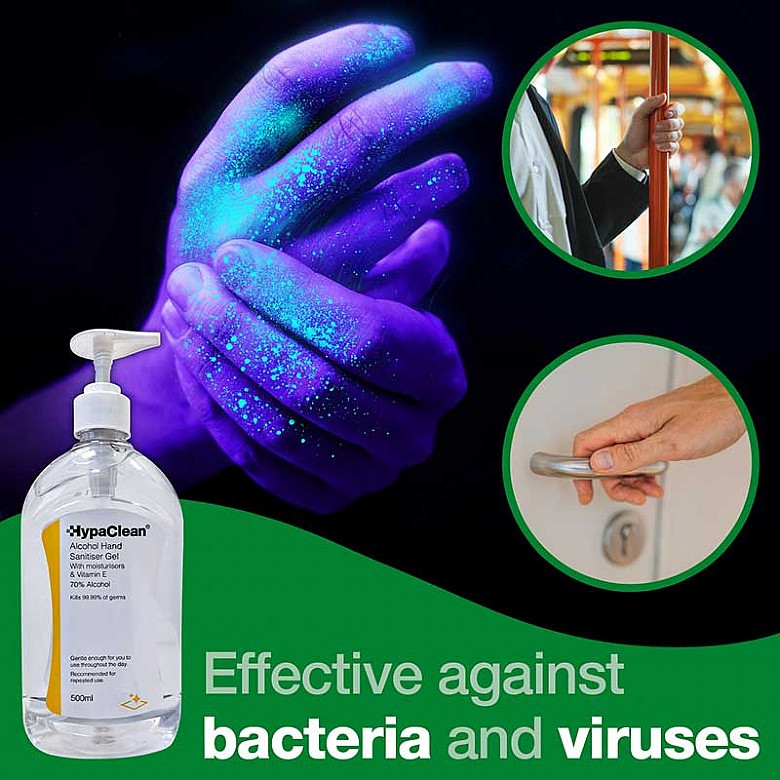 HypaClean Alcohol Hand Gel Sanitiser - 500ml Pump