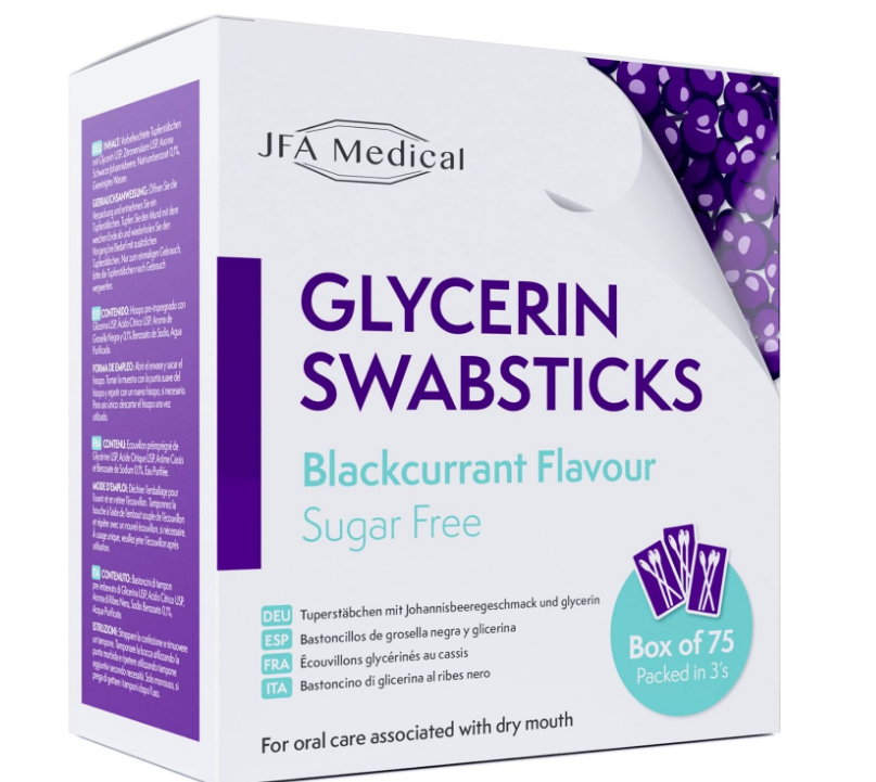 Glycerin Swabsticks - Blackcurrant Flavour (Sugar Free) - Box of 75 ...