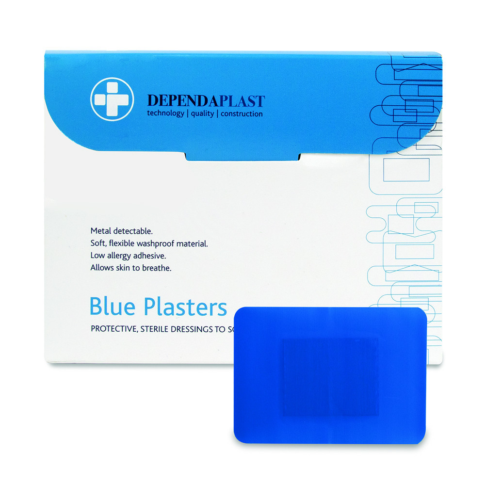 Dependaplast Blue Detectable Plasters - Assorted Sizes