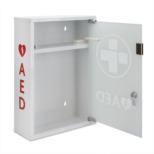 Universal Lockable Alarmed Defibrillator Cabinet - Secure AED Storage