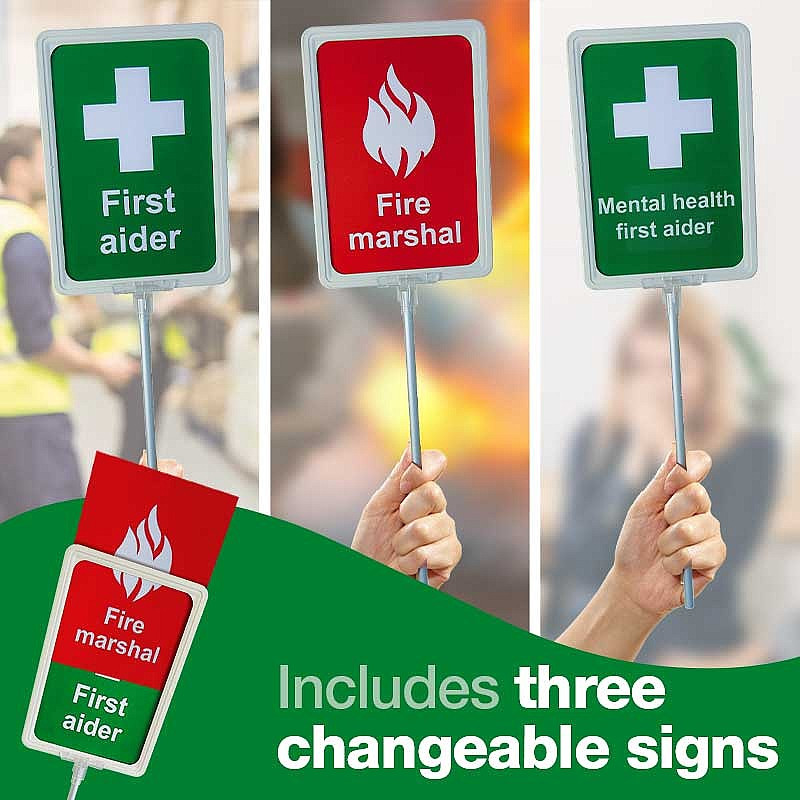 First Aider Mental Health First Aider Fire Marshal A5 Desk Signs
