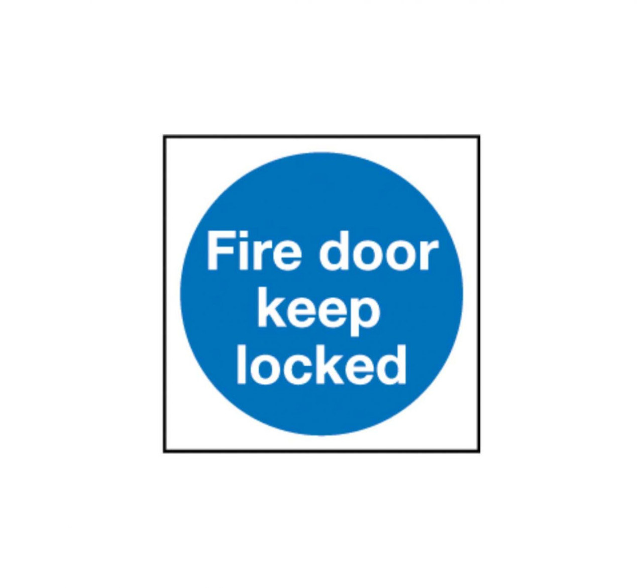 Fire Door Keep Locked Sign - 100 x 100mm