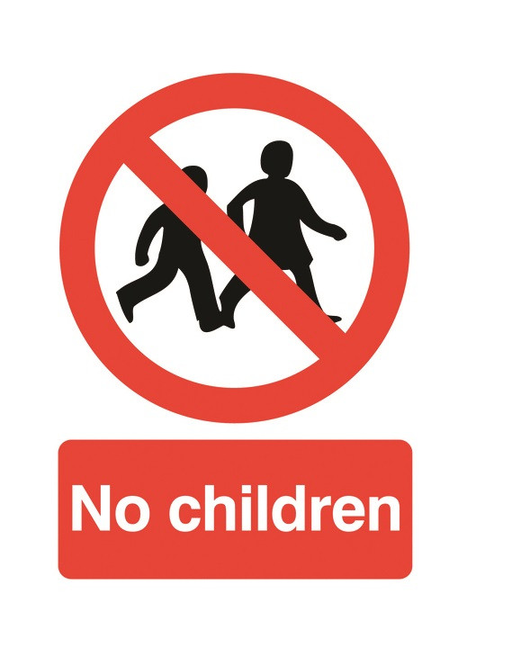 No Children Sign - 210 x 148mm
