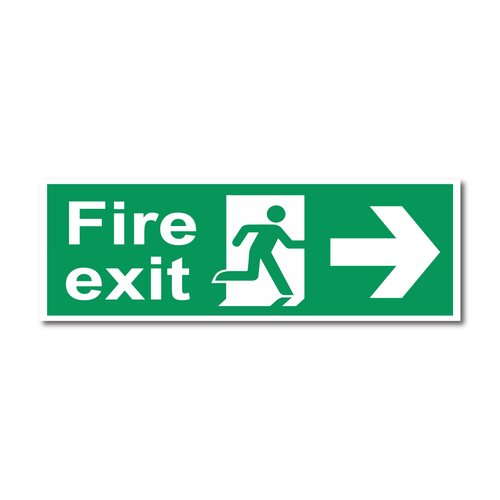 Fire Exit Right Sign 300mm x 100mm - Emergency Exit Signage