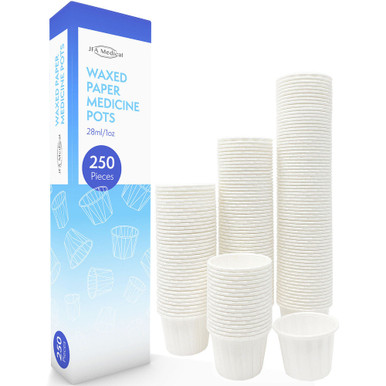 Waxed Paper Medicine Pots 28ml - Pack of 250 - Jax First Aid