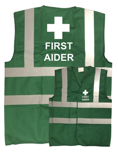 First Aider Hi-Vis Vest - Paramedic Green - Pre-Printed