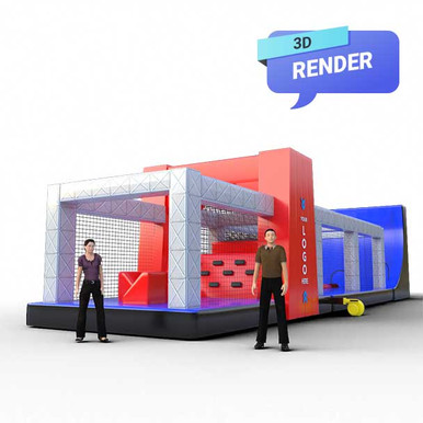 62’ Inflatable Ninja Warrior Obstacle Course