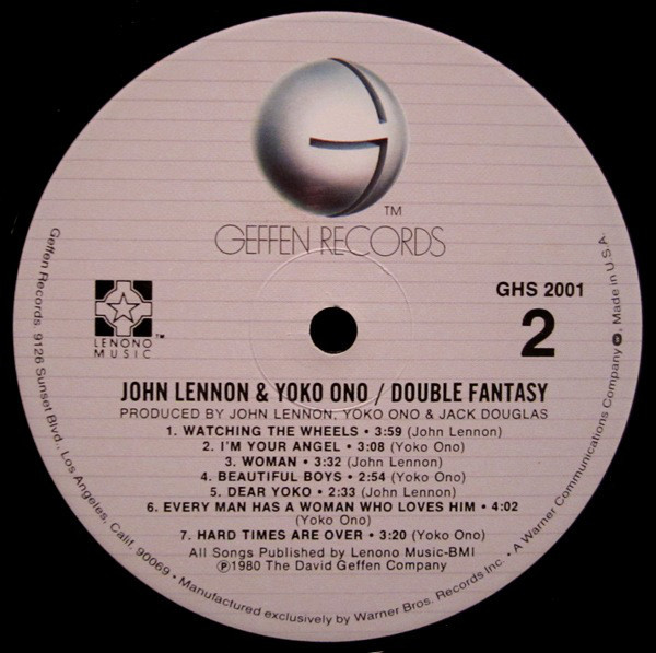 John Lennon & Yoko Ono - Double Fantasy - Geffen Records - GHS 2001 ...