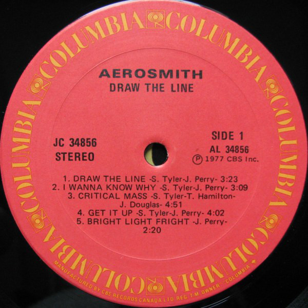 Aerosmith - Draw The Line - Columbia - JC 34856 - LP, Album 1125668671 ...