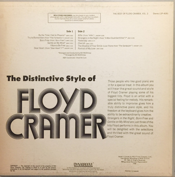 Floyd Cramer - The Best Of Floyd Cramer Volume 2 - RCA Victor - LSP ...