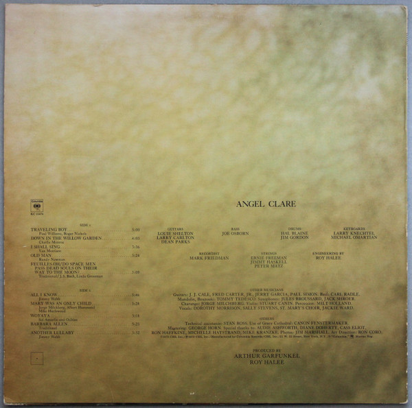 Art Garfunkel - Angel Clare - Columbia - KC 31474 - LP, Album, Pit ...