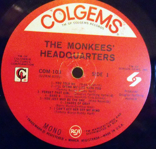 The Monkees - Headquarters - Colgems - COM-103 - LP, Album, Mono ...