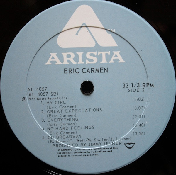 Eric Carmen - Eric Carmen - Arista - AL 4057 - LP, Album, PRC ...