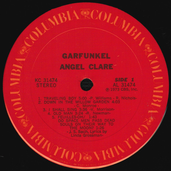 Art Garfunkel - Angel Clare - Columbia - KC 31474 - LP, Album, Pit ...