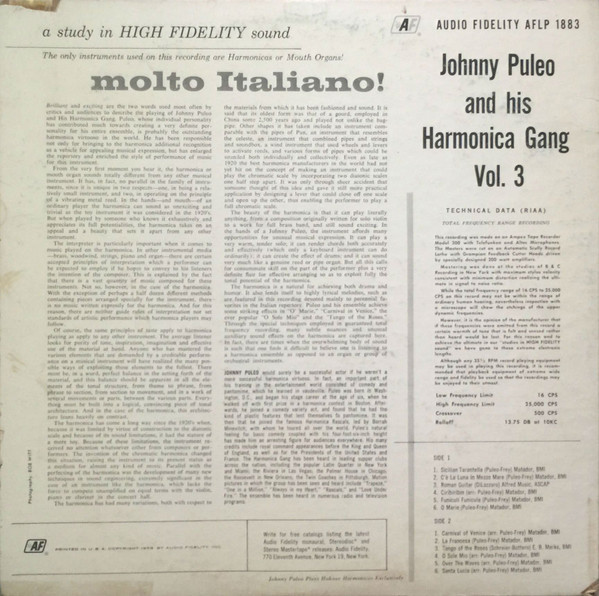 Johnny Puleo And His Harmonica Gang - Molto Italiano! Johnny Puleo And ...