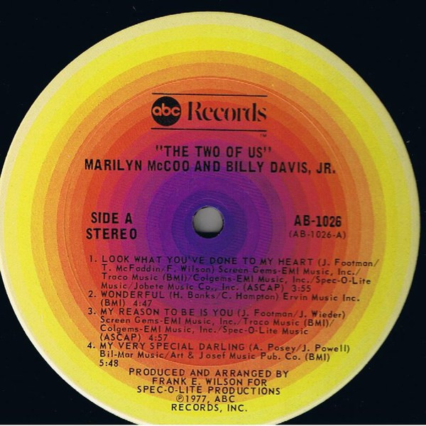 Marilyn Mccoo And Billy Davis Jr The Two Of Us Lp Album