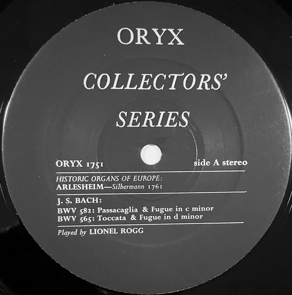 J.S. Bach* - Lionel Rogg - Arlesheim (LP) - BullTrax Records