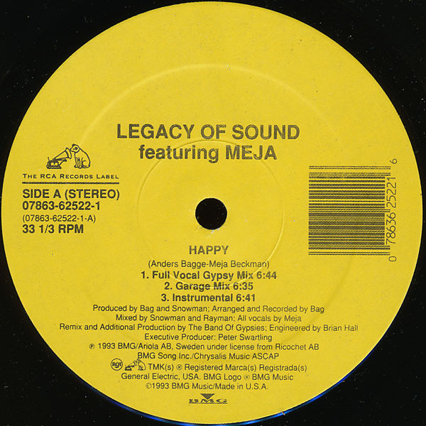 Legacy Of Sound Featuring Meja - Happy (12") - BullTrax Records