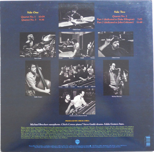 Chick Corea - Three Quartets (LP, Album) - BullTrax Records