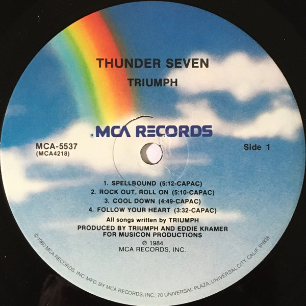 Triumph (2) - Thunder Seven (LP, Album) - BullTrax Records