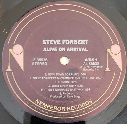 Steve Forbert - Alive On Arrival (LP, Album, San) - BullTrax Records