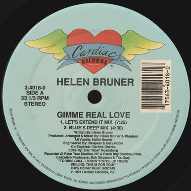 Helen Bruner - Gimme Real Love - Cardiac Records - 3-4018-0 - 12 ...