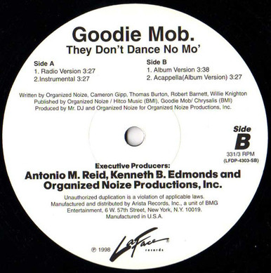 Goodie Mob - They Don't Dance No Mo' (12", Promo) - BullTrax Records