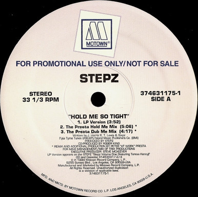 Stepz - Hold Me So Tight (12", Maxi, Promo) - BullTrax Records