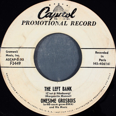 Onesime Grosbois And His Music* - The Left Bank / The Sun (7", Single ...