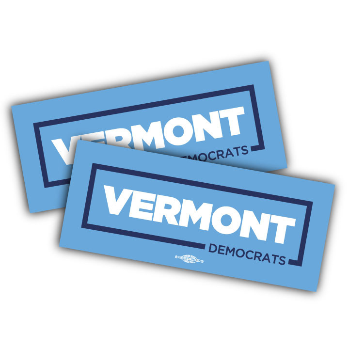 Vermont Democrats Official Logo - Light Blue (10" x 4" Vinyl Sticker ...