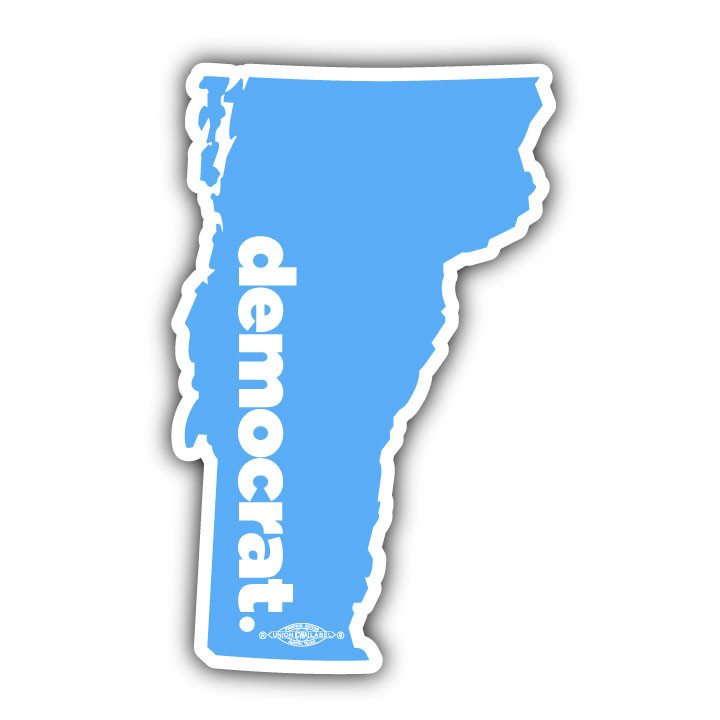 Vermont State Democrat (3" x 5" Vinyl Sticker -- Pack of Two ...