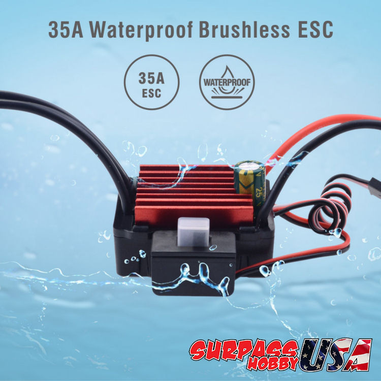 Surpass Hobby USA | 35A ESC Brushless Waterproof Electric Speed ...