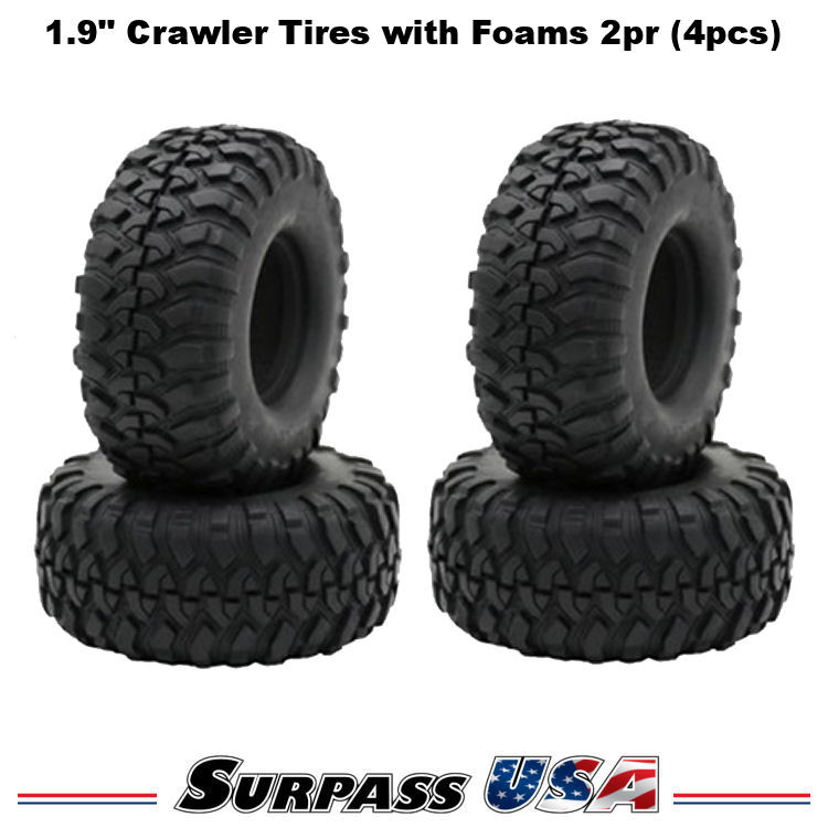 Surpass USA |1.9" Crawler Tires with Foams Style "Two" 2pr (4pcs/set ...