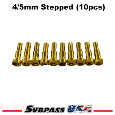 Surpass USA | 4/5mm Stepped Hi-Amp Low Resistance Bullet Plug (10pcs ...