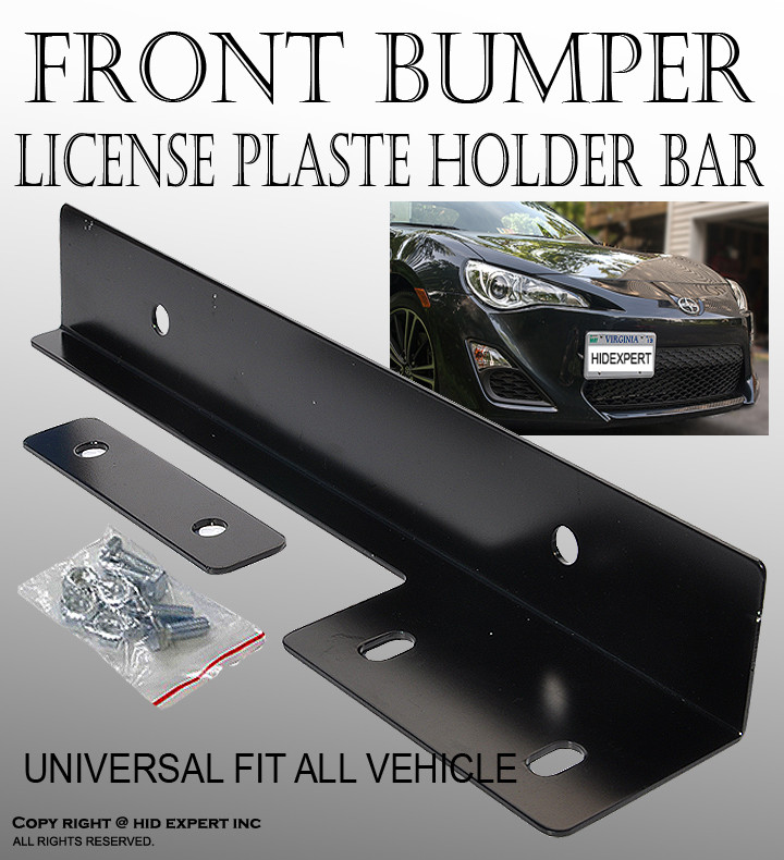 JDM Black Aluminum Bumper Front License Plate Mount Relocate Bracket ...