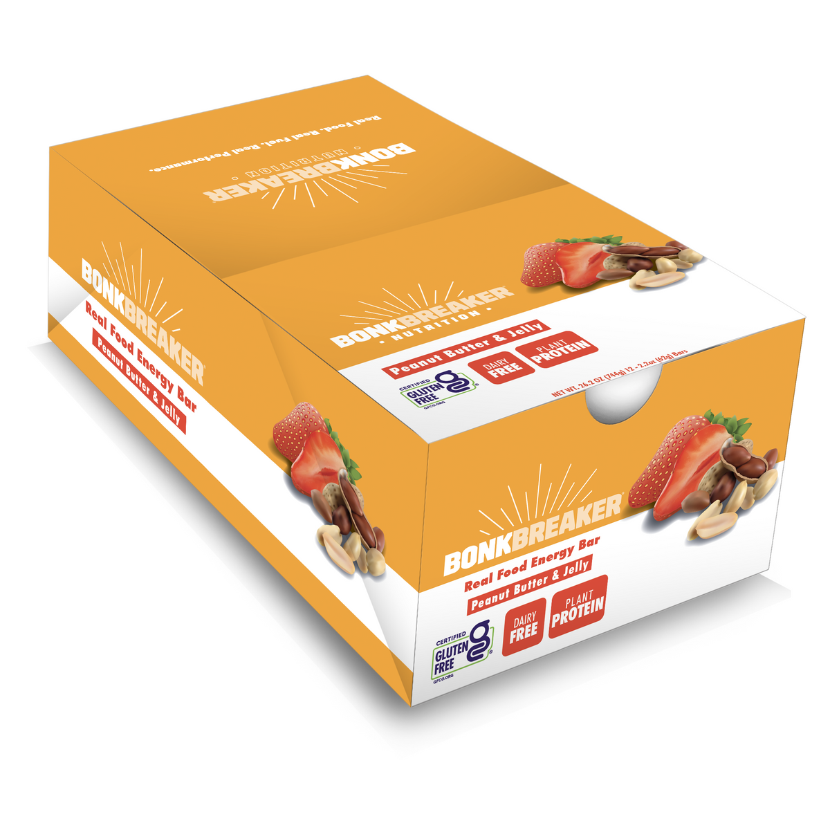 Bonk Breaker Peanut Butter & Jelly Energy Bars 12 Box