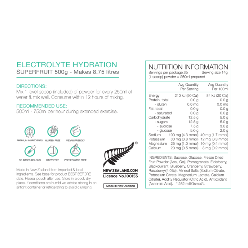 PURE Electrolyte Hydration 500g Superfruits