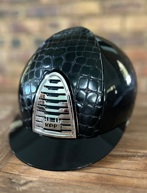 KEP - CROMO 2.0 HELMET - BLACK POLISH CROCO- CHROME FRAME & GRID - The ...
