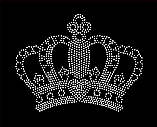 Crown 6"(W) x 4.6"(H) CLEAR Rhinestone Transfer - Texas Rhinestone