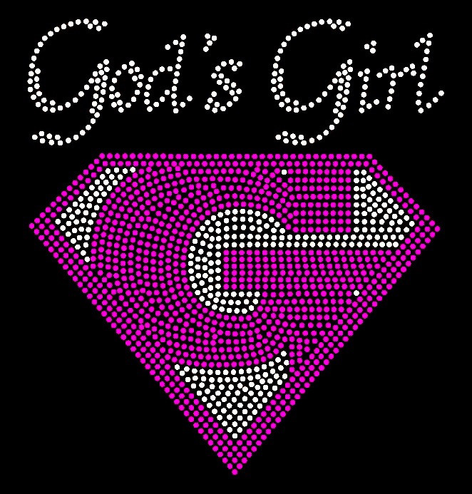God's Girl (FUCHSIA Hot Pink) Custom Order Religious Rhinestone ...